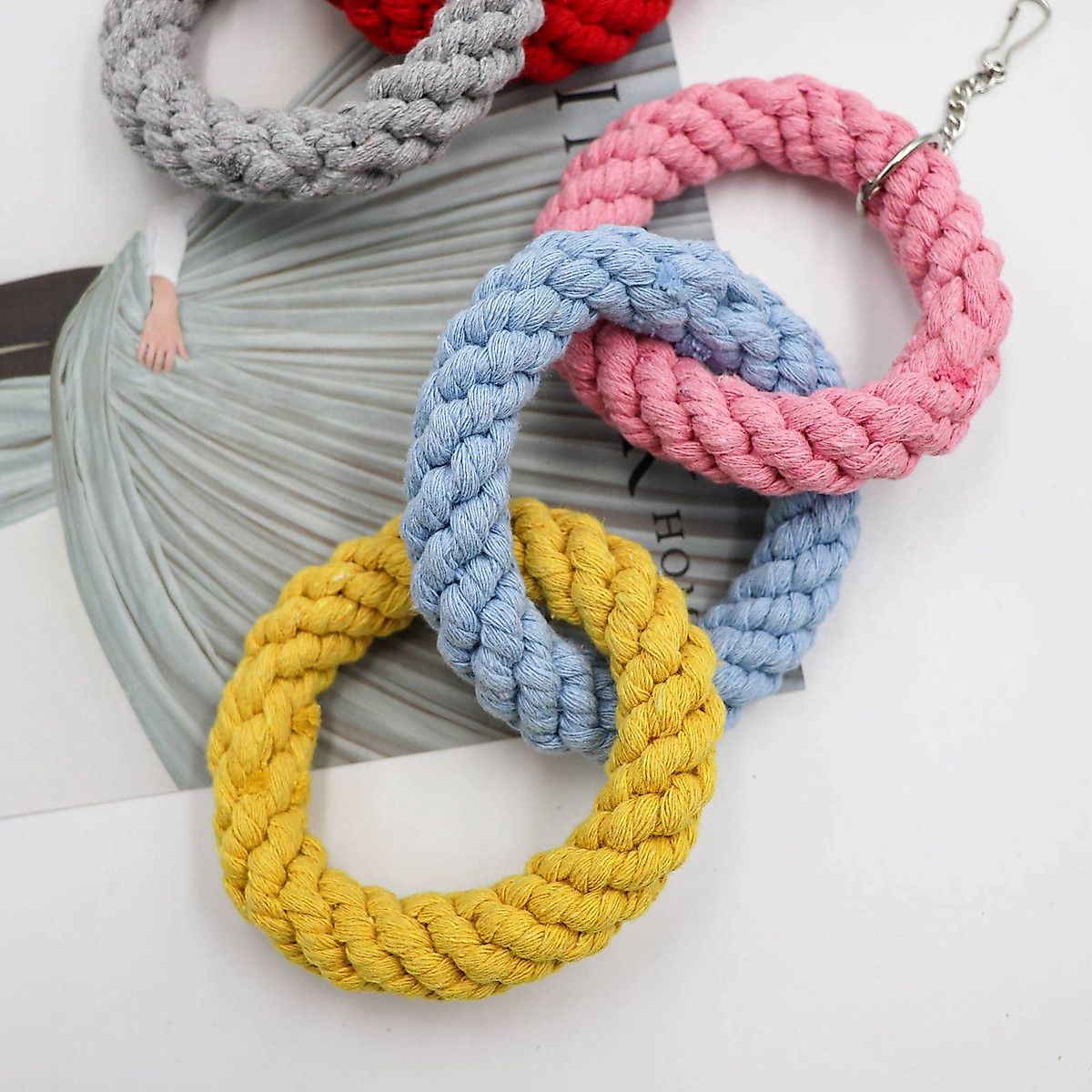 2 Pack Sugar Glider Hanging Three-Ring Climbing Toys, Colorful Sugar Glider Swing Toys, Sugar Glider Hamster Rats Toys, Cage Accessories for Sugar Glider Ferret Hamster Squirrel Chinchilla Parrots