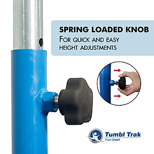 Tumbl Trak Jr. Bar PRO Adjustable Height Horizontal Gymnastics Kip Bar for The Gym for Home, Blue