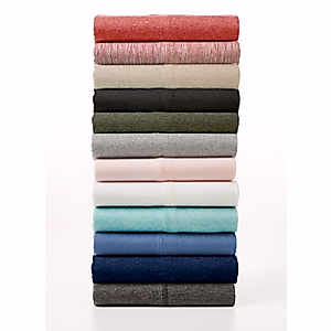 BED INC Road Trip America Jersey Sheets Full Set - Cotton (4 Pieces) Deep Pockets T-Shirt Soft Knit Stretchy Jersey Full Size Sheet Sets Set - 1 Flat 1 Fitted 2 Pillowcases (Oatmeal, Full)