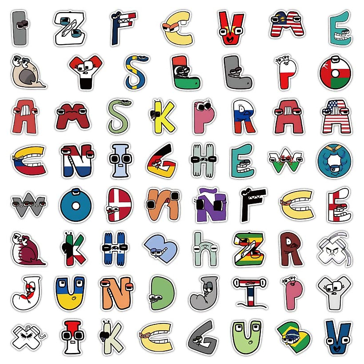 Aotoes 112 Pcs Fun Stuffed Alphabet Lore Stickers,Cute Alphabet Lore Stickers for Kids,Vinyl Letters Stickers Suitable for Children's Enlightenment Education,Waterproof Preschool Stickers for Water Bottle Laptop Book Scrapbook,Suitable for Birthday Party