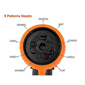 Giraffe Tools Garden Hose Nozzle 9 Pattern Adjustable Sprayer Water Gun for Hose Reel, Car Washing, Dog Washing, Watering