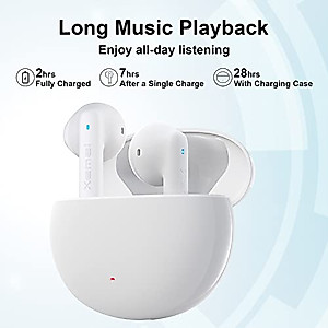 Edifier X2 Bluetooth Wireless Headphones Earbuds with Microphone, Lightweight Stereo in Ear Earphones 28H Playtime with Charging Case, White