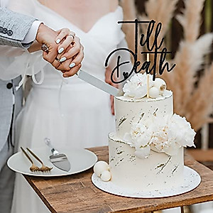 Black Glitter Till Death Cake Topper, Till Death Do Us Part/Till Death My Love, Wedding/Anniversary Party Decorations