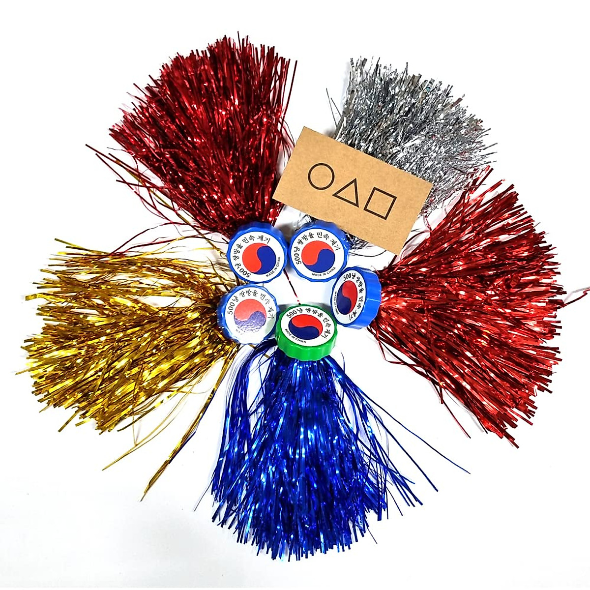 GASHINA STORY Jaegi with The bell (Jegi chagi) Korean Old Game 5 pcs + Korean Game Invitation Card 1P - Kick Shuttlecock, Hackysack (Random Color) 제기차기