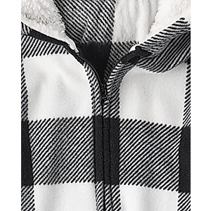 The Children's Place Kids One Piece Family Matching, Christmas Pajama Sets, Fleece, Black/White Check, Small