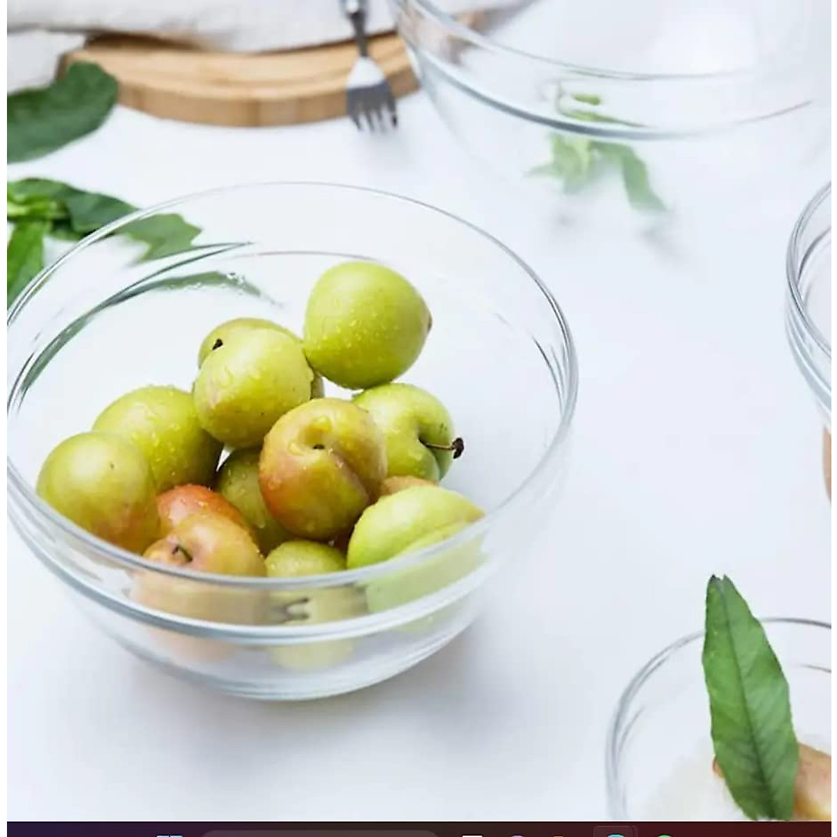 Greenbrier Mini Glass Pinch Prep Bowls Set of 4