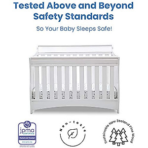 Delta Children Bentley S Series Deluxe 6-in-1 Convertible Crib, Bianca White