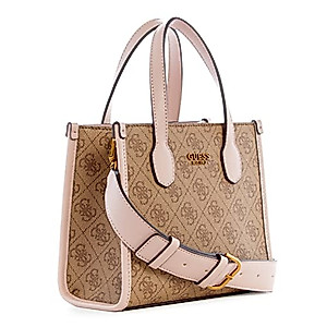 GUESS Silvana Mini Tote, Latte Logo/Rosewood