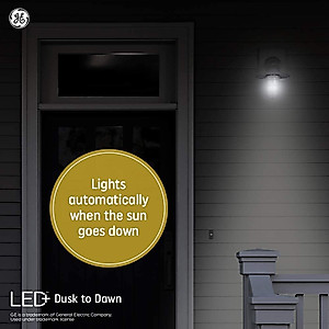 GE Lighting LED+ Dusk to Dawn Outdoor Light Bulb, Sunlight Sensor, Soft White, Automatic On/Off Light Sensing Bulb A19 Light Bulb (1 Pack)