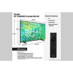 SAMSUNG 75-Inch Class CU8000 Series 4K Crystal UHD Smart TV with Dolby (UN75CU8000DXZA)