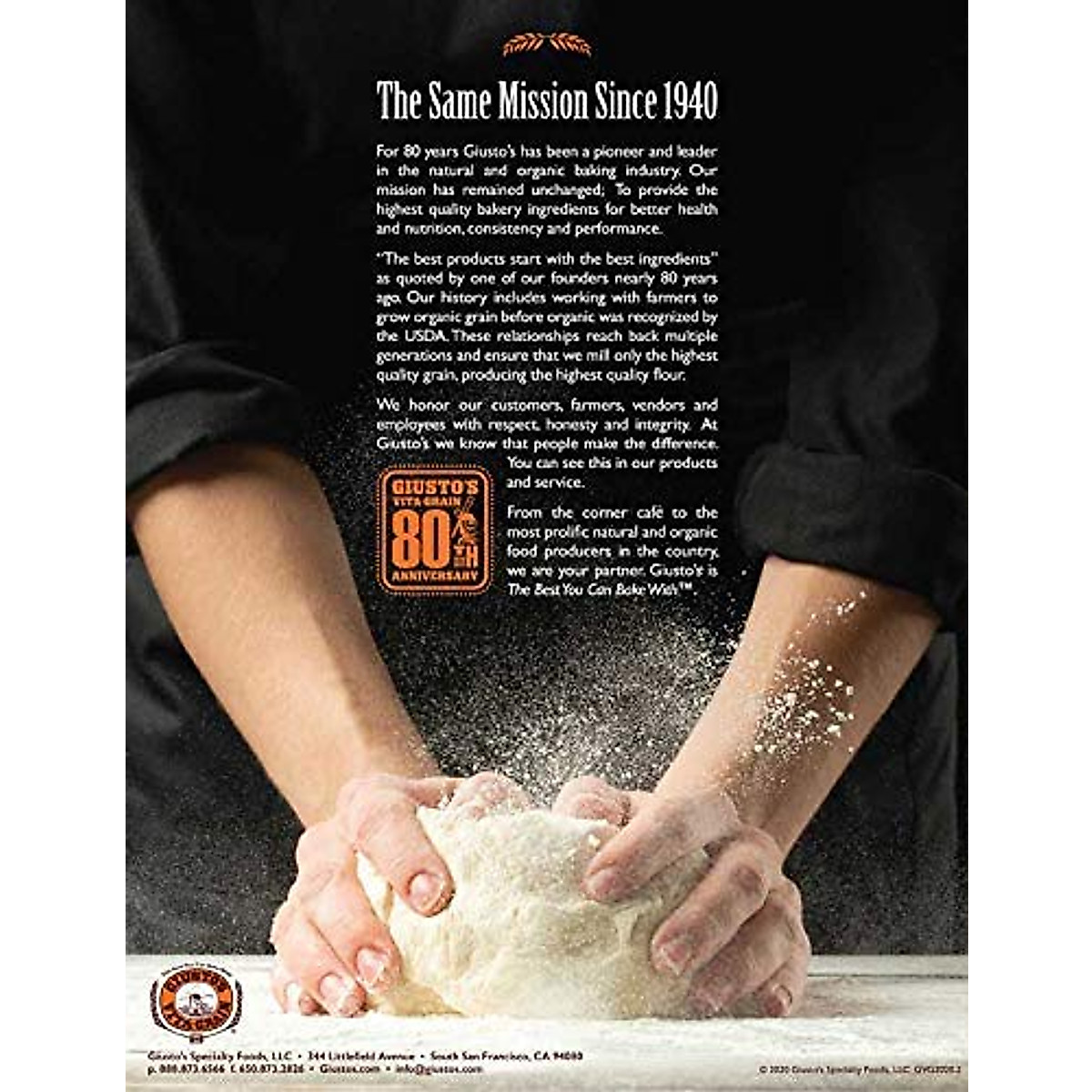 Giusto's Vita-Grain Gourmet Semolina All-Natural No. 1 Durum Wheat Flour, 5lb Bag