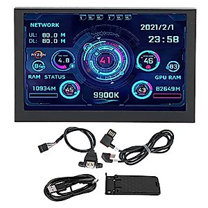 Computer Temperature Monitor, Stepless Brightness 5 Inch CPU Data Monitor Design Editor for CPU