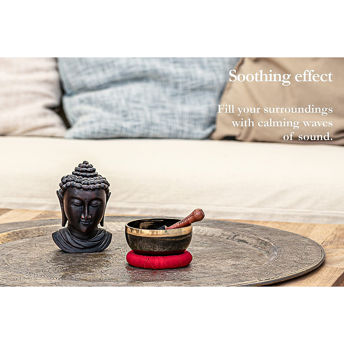 Meinl Sonic Energy Ornamental OM Singing Bowl with Resonant Mallet, Cushion and Gift Box — Made in India — for Meditation, Yoga and Sound Healing Therapy, 4.33", 2-Year Warranty (SB-OM-300)