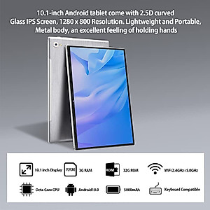 FHD Laptop Computer with Touchscreen, 2 in 1 Tablet PC 10.1 inch Android 10.0GMS, 4GB RAM, 64GB ROM Storage Tablet PC with Keyboard, Stylus,5000mAh Battery, 4G Cellular Tablet with Dual Sim Card Slot