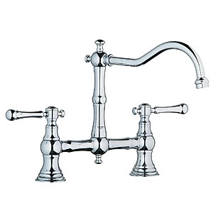 Grohe 20 128 000 Bridgeford Bridge High Profile Kitchen Faucet with Dual Handle, StarLight Chrome