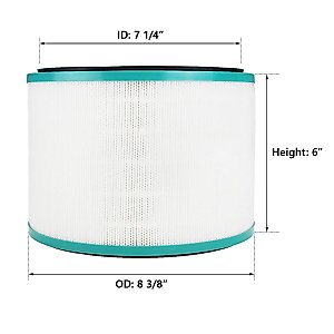 Replacement Filter for Dyson HP01 HP02 HP03 DP01 Desk Purifiers 1 Pack, A-KARCK Replaces Air Purifier Part #968125-03, Three-layer Filtration
