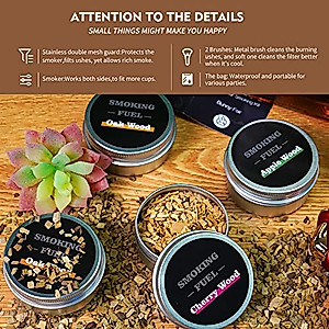 Whiskey Smoker Kit with Torch | Old Fashioned Cocktail Kit with Cocktail Smoker and 4 Drink Smoker Flavors Making a Great Whiskey Gifts for Men and Bourbon Lovers (NO FUEL)