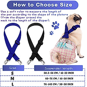 Nuanchu 2 Pieces Female Dog Diaper Suspenders Male Dog Suspenders in Heat for Dogs Diaper Keeper Suspender for Dog Skirt, Dog Dress for Small Medium and Large Dogs(M)