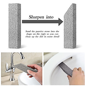 Lenicany 6Pack Pumice Stone for Toilet Cleaning Bowl Stick,Powerfully Cleans Hard Water Rings, Calcium Buildup & Stains, Suitable for Cleaning Toilet, Bathtubs, Kitchen Sink, Grill