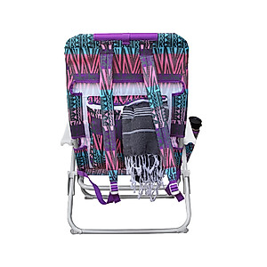 Hurley Backpack Beach Chair, One Size, Pink Violet