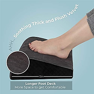 Kölbs Office Foot Rest Under Desk - Plush Velvet and Memory Foam - Longer Footrest For Added Comfort, Foot Stool Desk Accessories Teardrop Ergonomic Design Work From Home, Pc Gaming, Office, Knee Pain