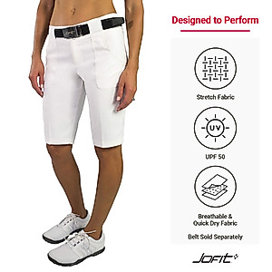 Jofit Apparel Women’s Athletic Clothing Bermuda Short, Size 10, White