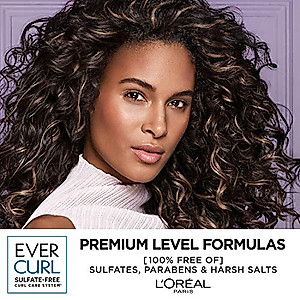 L'Oreal Paris EverCurl Sulfate Free Conditioner for Curly Hair, Lightweight, Anti-Frizz Hydration, Gentle on Curls, with Coconut Oil, 2 Count (8.5 Fl; Oz each) (Packaging May Vary)