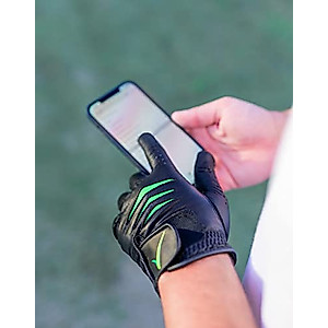 Through Touch Golf Glove (Black/Green, Large, Right)