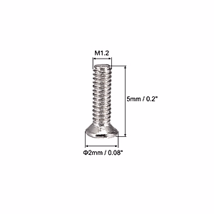 uxcell M1.2 x 5mm Phillips Screw Fastener Silver Tone for Laptop PC TV Fan Switch 500pcs