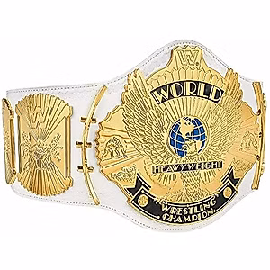 Classic Gold Winged Eagle Championship Belt Adult Size Replica, White, One Size