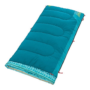 Coleman Kids 50°F Sleeping Bag, Comfortable Youth Sleeping Bag for Sleepovers & Camping, Fits Children up to 5ft Tall, Glow in the Dark Design, Stuff Sack Included, Machine Washable