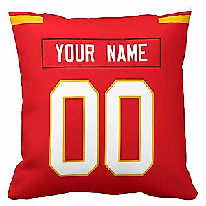 ANTKING Kansas Throw Pillow Custom Any Name and Number for Men Youth Boy Gift 16" x 16", 18" x 18"