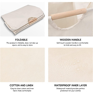 YHZHEN 72L Laundry Basket, Collapsible Laundry Hamper with Handle, Large Laundry Basket Hamper for Clothes, Travel,Towels＆Toys in the Family and Dorm, White