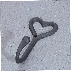 Ciieeo 2pcs Iron Hooks for Hanging Wood Clothes Hangers Retro Keychain Decorative Hooks Key Hanger Hooks Black Wall Hooks for Hanging Wall Mounted Coat Mounted Clothes Hanger Love Hat