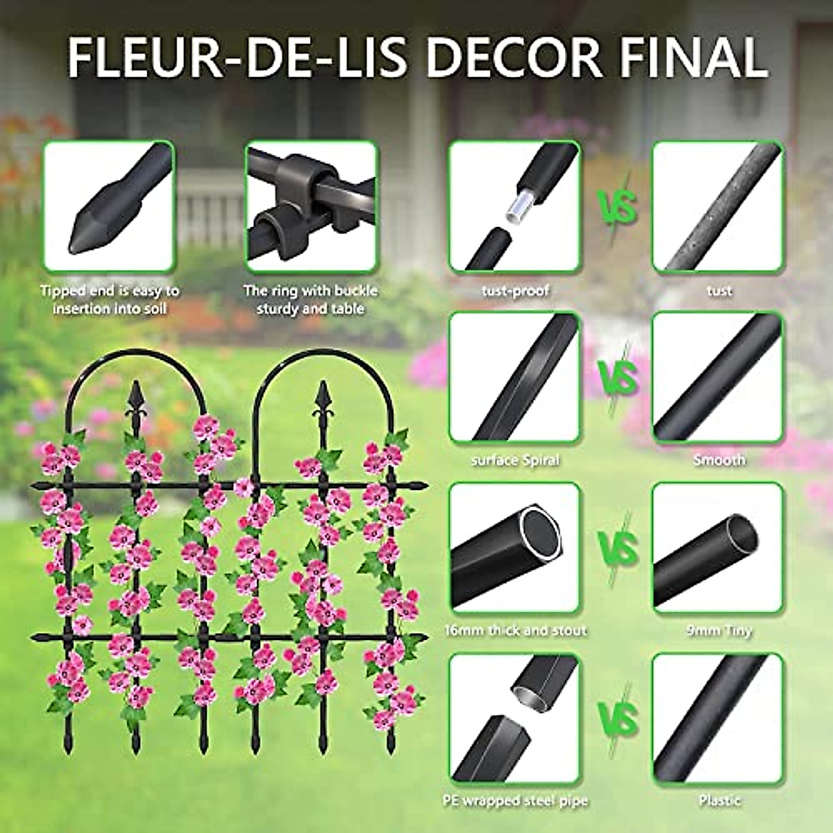 Garden Trellis for Climbing Plants Outdoor, Rustproof Sturdy Garden Arch Trellis for Potted Plants Outdoor Decoration, Plant Trellis Support Climbing Rose Vine Vegetable Flower Ivy Grape