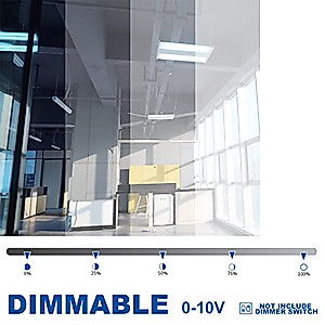 ELECALL Linear LED High Bay Light 21735LM 161W 2FT 5000K (600W HPS Eqv.) Warehouse Light for Workshops Garages Shop, Hanging and FlushMount, 0-10V Dimmable, UL DLC,6 Lamp Fluorescent Replacement