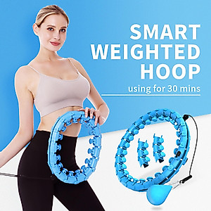 Dumoyi Smart Weighted Fit Hoop for Adults Weight Loss, 30 Detachable Knots, 2 in 1 Adomen Fitness Massage, Great for Adults and Beginners