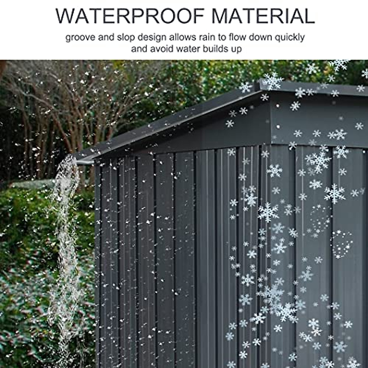 Storage Sheds 6' x 4' Outdoor Metal Storage Shed Galvanized Steel Garden Shed with Lockable Doors and Air Vent,Utility Storage Shed & Outdoor Backyard Storage Shed for Garden,Patio,Black