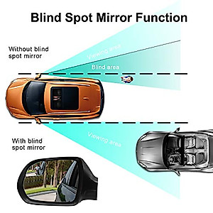 POMFW Blind Spot Mirror, 2 inch Rearview Convex Side Mirrors for Cars SUV Truck Van Stick on 3M Adhesive, Rear View HD Glass Frameless Sway Rotate adjustable Wide Angle 2PCS (Fanshaped)