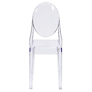 Flash Furniture 4 Pack Ghost Side Chair in Transparent Crystal