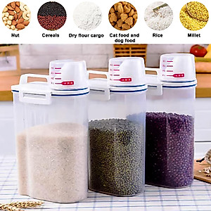 LEWIJO 7509 Rice Container Bin with Pour Spout - Airtight Storage for 4.4lbs of Rice, white