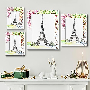 Yzrwebo Watercolors Deer 5x7 Picture Frame Fours Seasons Tree Wood Photo Frames High Transparent Horizontal and Vertical Tabletop Display or Wall Mounting for Family Home Gallery Office