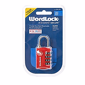 Wordlock LL-206-RD TSA Approved Combination Luggage Lock – 4 Dial, Red, Normal