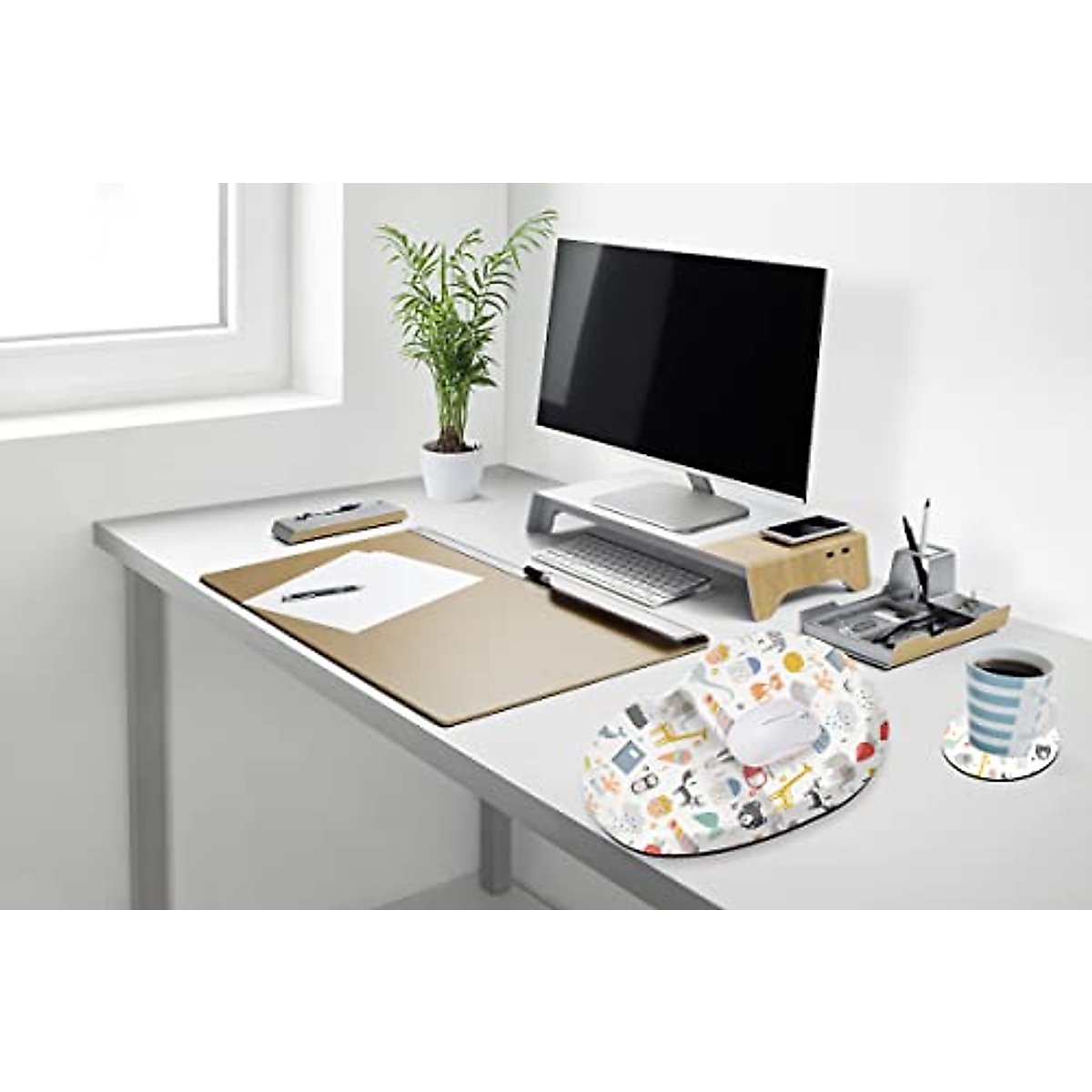 Ergonomic Mouse Pad Wrist Support Carpal Tunnel Mouse Pads Animals Memory Foam Mouse Mat with Non-Slip Rubber Pretty Mouse Pads for Computers Laptop Gaming Office Home