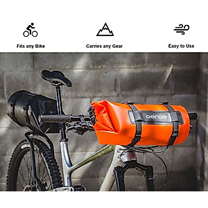 AEROE Spider Handlebar Cradle Bike Bag Carrier, Front Bike Rack Fits all Mountain, Gravel, Road and Electric Bikes, Easy to Install and Use, Carry any type of Front Roll Dry Bag, Bag, Tent up to 11lbs