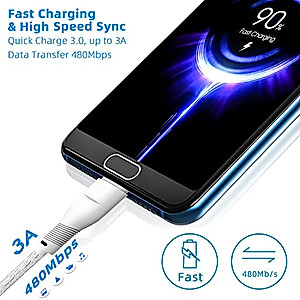 Long USB C to USB A Charger Cable 10ft 15ft Charging Cord for Moto G Power 2022 2021 2020/G Stylus 5G,G Fast/G Play/G Pure/G100,G7 Play Power,Z4 Z3,Edge,Motorola Edge/One 5G Ace,Samsung Galaxy A53 A73