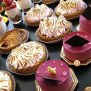 6 Inch Round Cake Pan Set of 4, Nonstick Aluminum Baking Pans with 100 Sheets Parchment Paper, Cake Tins For Making Layered Cakes Deep Dish Pizza Quiches, Removable Bottom For Easy Quick Release