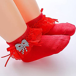 Baby Girl Lace Socks Princess Socks Dress Socks for Newborn Infant and Toddlers Gift Set (0-6 Months)