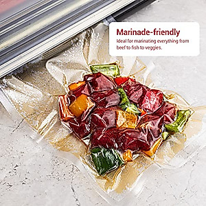 Daintii Deluxe Food Vacuum Sealer Machine, 85Kpa High Performance Vacuum Sealing System with Easy-lock Handle, Built-in Storage & Bag Cutter, Included Starter Kit, Safety Certified, Stainless Steel
