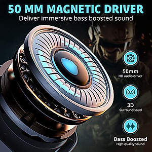 HP Gaming Headset with Microphone, PS4 Headset with Noise Cancelling Microphone, Over Ear Headphone with Mic Plus 3.5mm USB Cable, Compatible with Xbox One, Laptop, Mac, Nintendo Switch Games